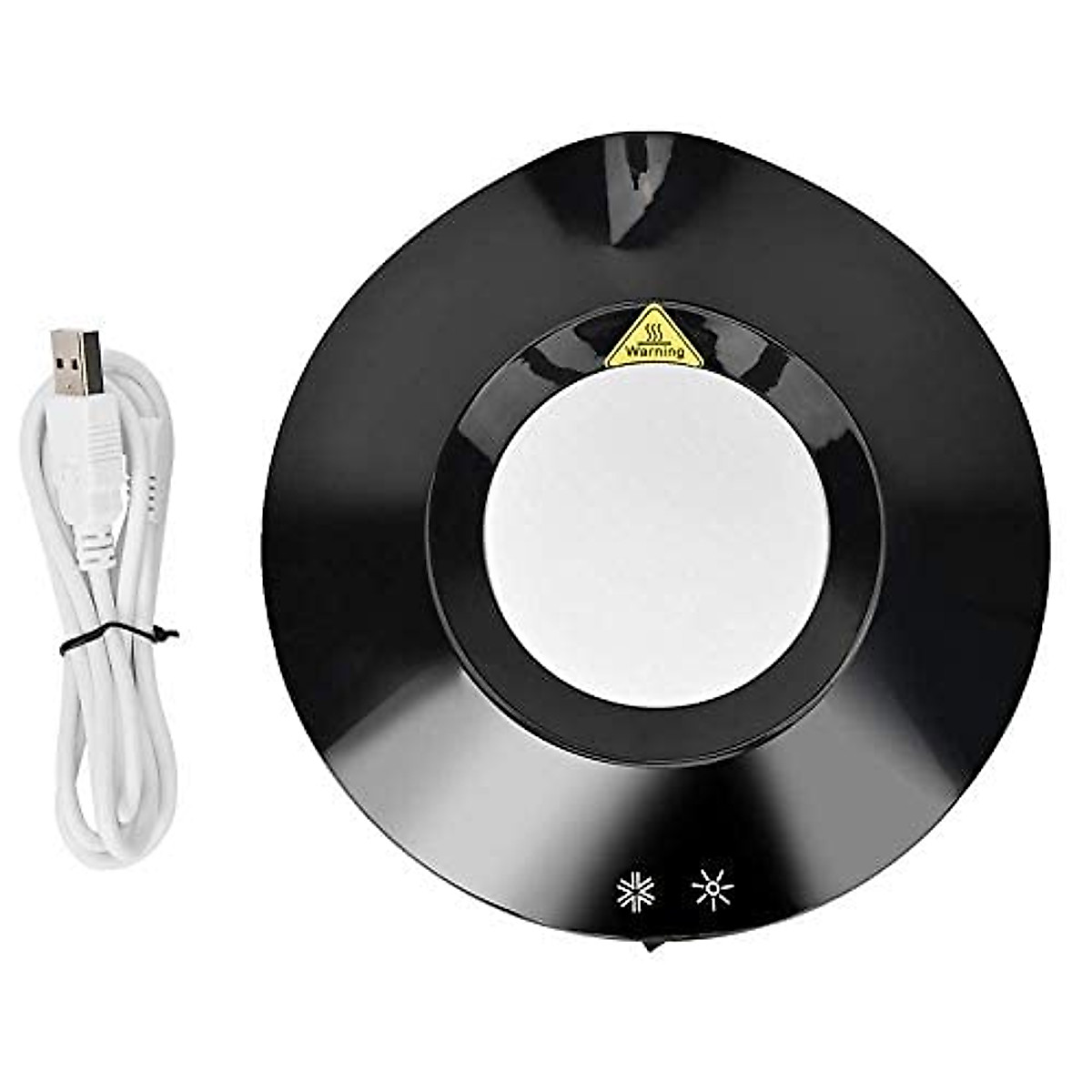 ASHATA Coffee Mug Warmer Iced, Temperature Control Smart Mug Pad for Coffee Tea and Milk, Smart Beverage Cup Mat Warmer Cooler for Travel Office Home, Red Light for Heating, Blue Light for Cooling