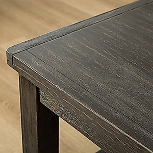 Roundhill Furniture 7 Piece Lotusville Wood Dining Table With Chairs Set, Vintage Brown