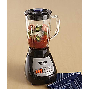 IMUSA USA GAU-80313B Black 10-Speed Blender with Glass Jar 4, 42 oz