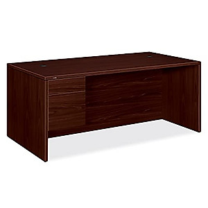 HON 10586LNN 10500 Series Large "L" or "U" 3/4-Height Ped Desk, 72w x 36d, Mahogany