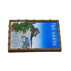St.Lucia 3D Fridge Magnet Souvenir Gift,Resin Handmade St.Lucia Refrigerator Magnet Home & Kitchen Decoration Collection