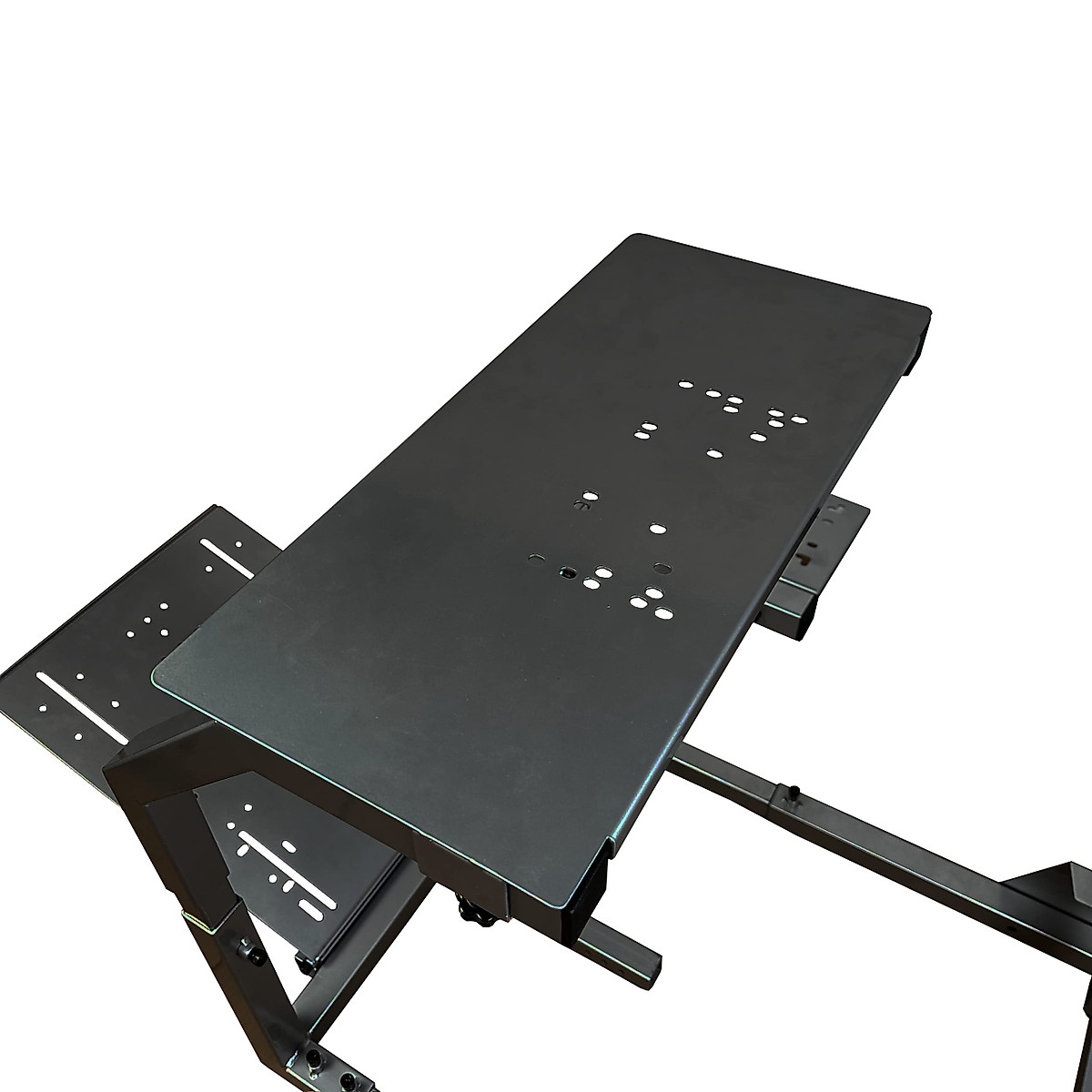 GTR Simulator GTA-F Model Black Frame Triple | Single Monitor Stand with Black Red Adjustable Leatherette Seat Racing Driving Gaming Simulator Cockpit Chair