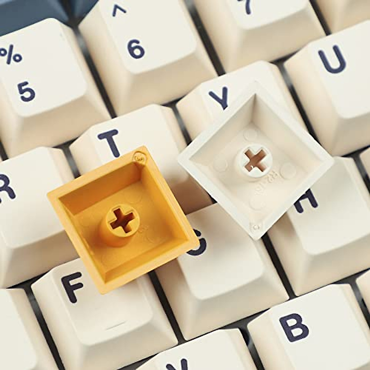 145 Apricot Yellow Dye-Sub Mac Keycaps Thick PBT Cherry Profile Key caps for TKL 61 64 68 75 87 96 104 108 GMMK MX Mechanical Keyboard