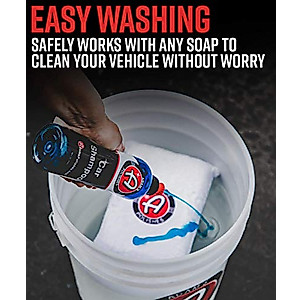 Adam's Microfiber Car Wash Sponge – Premium Scratch Free Microfiber Mitt for Car Cleaning | Car Detailing Accessory Works with Bucket, Car Shampoo Soap, Foam Cannon or Foam Gun | Boat RV Motorycle