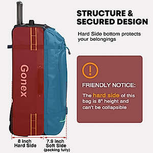 Gonex Rolling Duffle Bag with Wheels, 100L Water Repellent Large Wheeled Travel Duffel Luggage with Rollers 33 inch, Olive Green