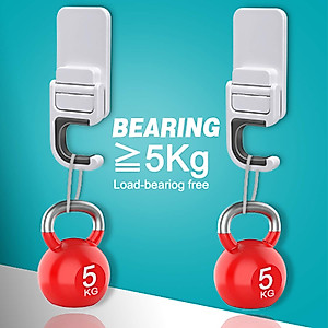 Tinkeep Mop Holder Wall Mounted Holder Broom & Mop Grippers Self Adhesive Acrylonitrile Butadiene Styrene No Drilling Super Anti-Slip Broom and Dustpan Hanger Wall Mount Mops Rakes Holder 3 pcs, White