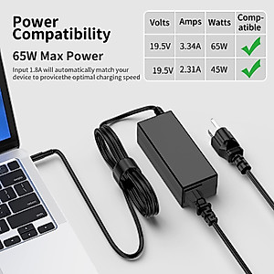 65W&45W Adapter for Dell Laptop Charger Replacement for Dell Inspiron 13 14 15 17,3583 5566 5559 3585 5593 5567 3590 5555 5570 Dell Latitude 3310 3410 3420 3490 3500 3510 3590 Power Supply Cord