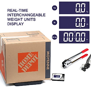 660 lb (300 kg) Digital Heavy Duty Postal Shipping Scale, Cast Aluminum Pan, Backlit LCD, AC Adapter, Multi Weight Unit, Capacity: Max 300 kg (660 lb), Min 0.5 kg (1.1 lb), Division 0.1 kg / 0.1 lb