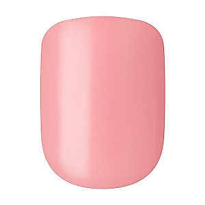 KISS imPRESS No Glue Mani Press On Nails, Color, 'Pretty Pink', Pink, Short Size, Squoval Shape, Includes 30 Nails, Prep Pad, Instructions Sheet, 1 Manicure Stick, 1 Mini File