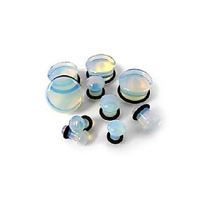 Organic Opal / Opalite Stone O-ring Gauges / plugs / Tunnels 2 Pieces (1 Pair) (A/2/2/28) (9mm)