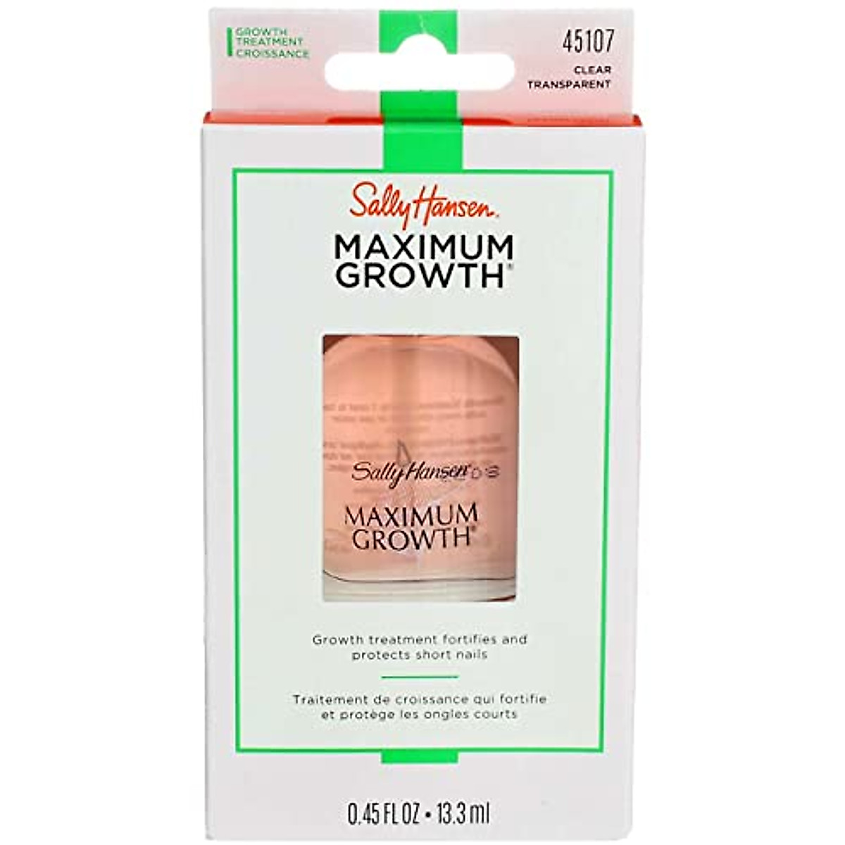 Sally Hansen Maximum Growth Treatment Clear 0.45 Ounce (13.3ml) (2 Pack)
