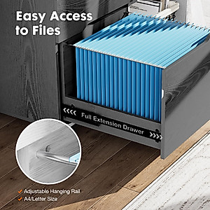 Sweetcrispy Filing Cabinet 3-Drawer File Cabinets Printer Stand for Home Office Mobile Vertical Storage Cabinet Under Desk Wood Organizers with Open Storage Shelves for Kids Room, Small Space