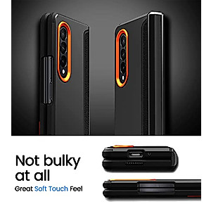 X-FOUR Galaxy z fold 3 case - Magnetic Soft Case Compatible for Samsung Galaxy Z Fold 3 Case 5g Hinge Protection Full Body Dual Layer Shockproof Smartphone Protective Cover No Adhesive, Red