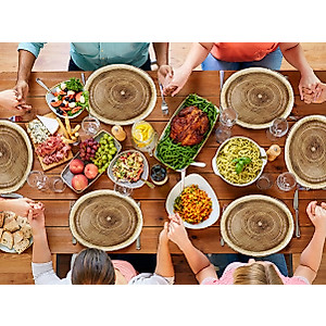 TWOWYHI 50PCS Wood Grain Paper Plates10 x12 Oval Disposable Plates Large Party Paper Plates for Birthday Rustic Party Supplies Dinnerware Plates Garden Farmhouse Plate Tableware Decor