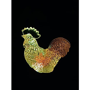 Starry Illuminate 1 PCS Solar Color Changing Rooster Style Garden Stake Light, Clear