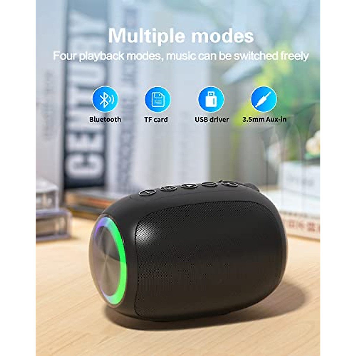 MEGUO Bluetooth Speakers, A66 Wireless Speakers,5W Portable Wireless Speakers with Clear Sound,Multi Playing Modes, Compatible with Cellphone, PC for Home or Outdoors