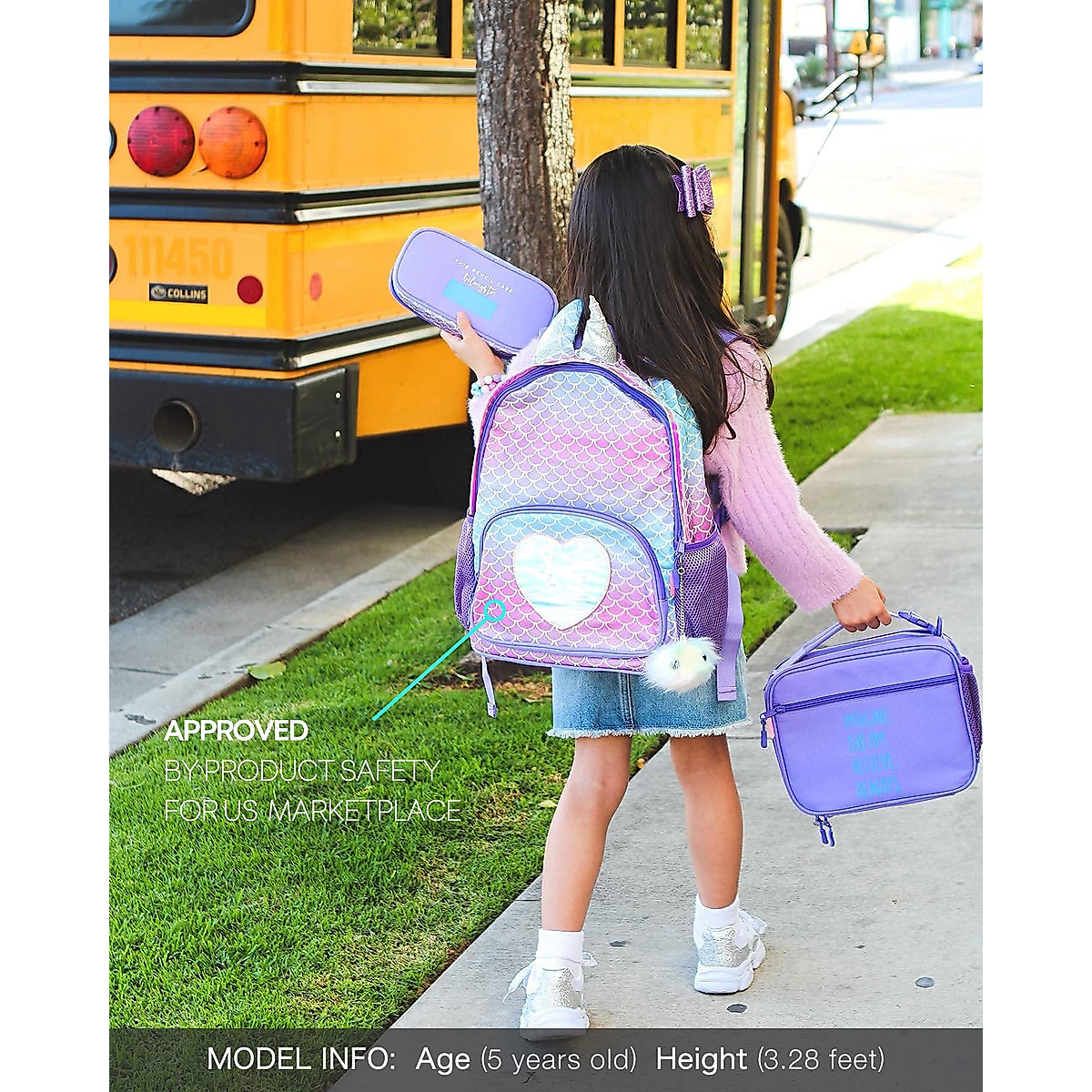 mibasies Kids Unicorn Backpack for Girls Rainbow School Bag (Rainbow Glitter)