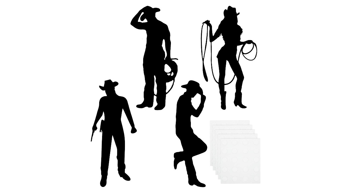 Boao Cowboy Silhouettes for Western Party Decorations - 16 Pieces