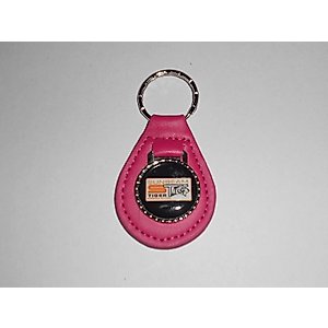 1960's SUNBEAM TIGER VINTAGE LOGO LEATHER KEYCHAIN - MAGENTA