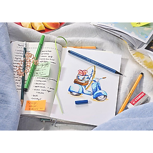 STABILO Premium Fiber-Tip Pen Pen 68 - ARTY - Pack of 18 - Assorted Colors