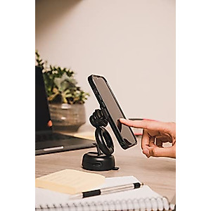 PopSockets Multi-Use Phone Mount: Dash Mount, Windshield Phone Mount, and Phone Mount for Desk - Black