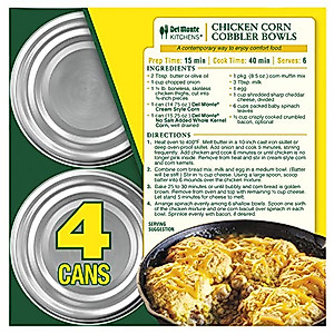 Del Monte Fresh Cut Golden Sweet Whole Kernel Corn With No Added Salt 4-15.25 Oz. Can, 15.25 Oz