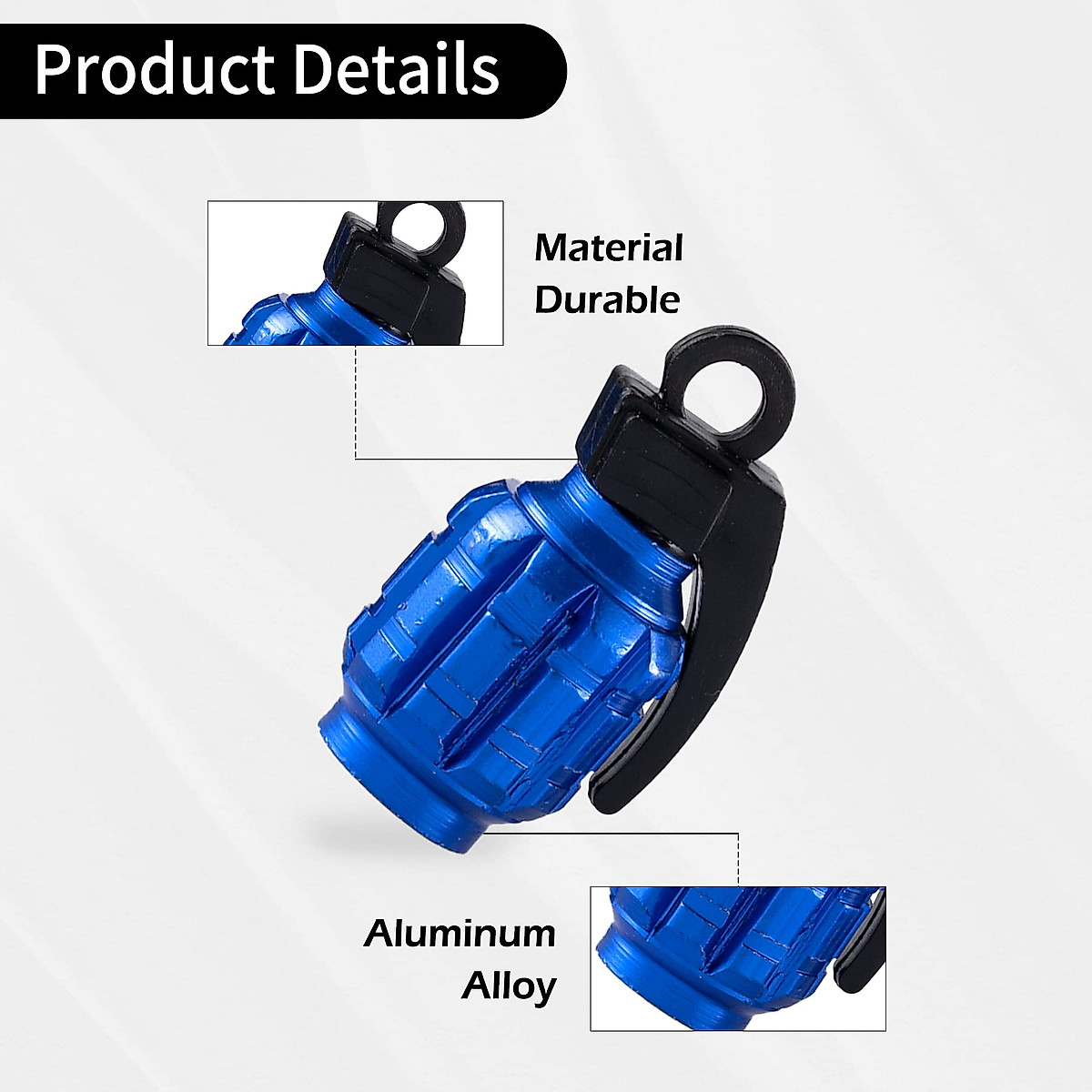 GaRhomxy Tire Caps, Car Tire Valve Stem Caps, Air Caps Cover, Personalized Tire Trim Accessories Dust Tire Covers for Cars, Universal Car Tire Caps for SUVs, Trucks Bicycles and Motorcycles (Blue)