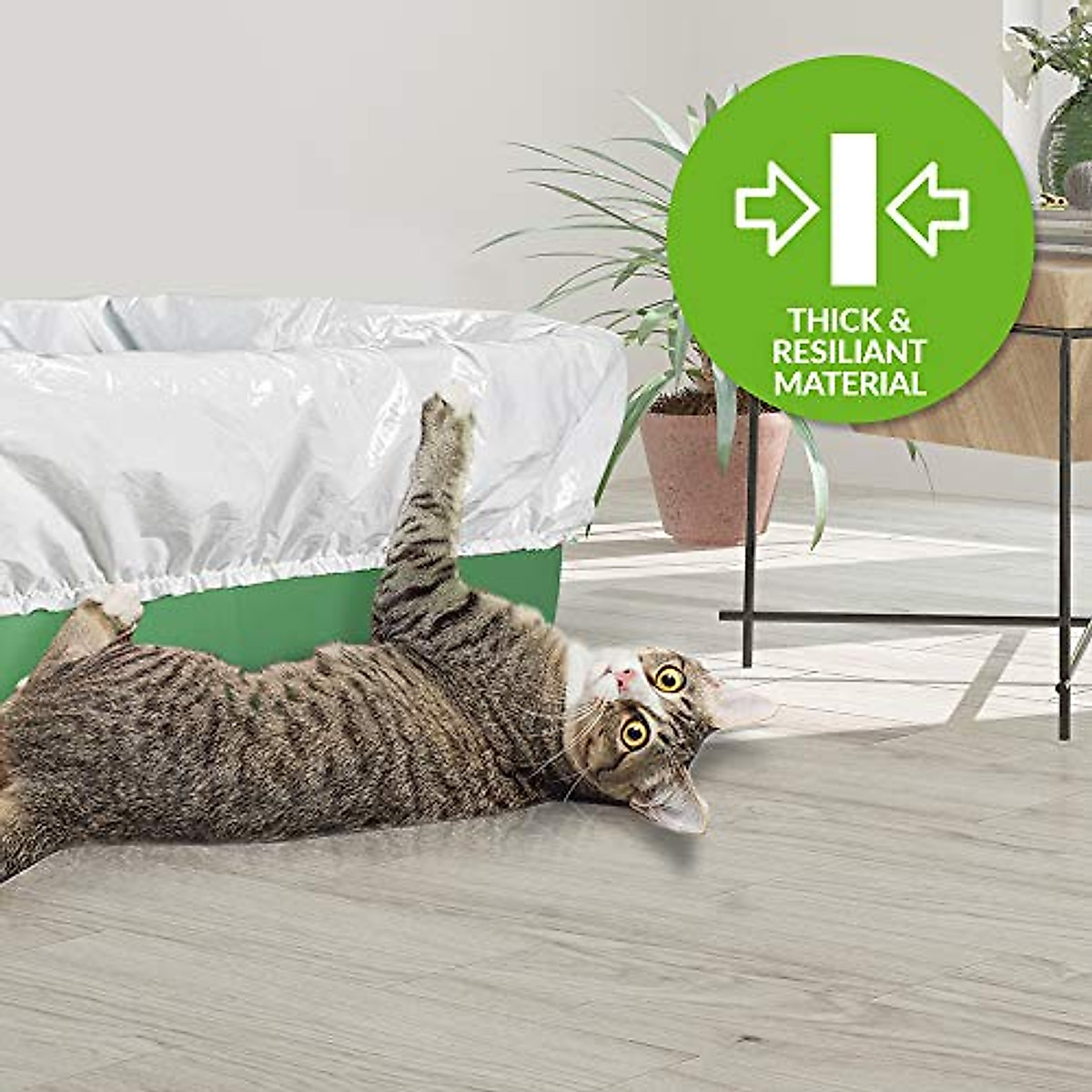 Alfapet Kitty Cat Pan Disposable, Elastic Sifting Liners- 15-Pack + 3 Solid Transfer Liner -For Large, X-Large, Giant, Extra-Giant Size Litter Boxes- With Easy Fit Sta-Put Technology (15 Count)
