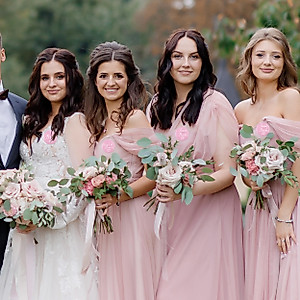 Team Bride Buttons - (1) Bride, (1) Maid of Honor, & (8) Team Bride Button | Bachelorette Party Bride Squad Buttons Favors Supplies Decoration Favor Kit Gifts Bridal Party Pins Wedding Set Gift (Pink)