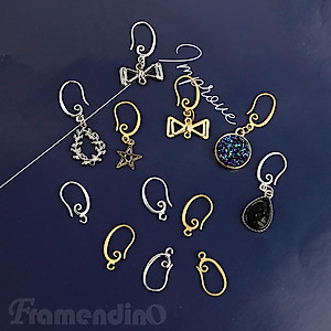 Framendino, 40 Pack 2 Colors Earring Hooks French Earring Hooks Ear Wire with Loops for Earring Dangle Jewelry Findings