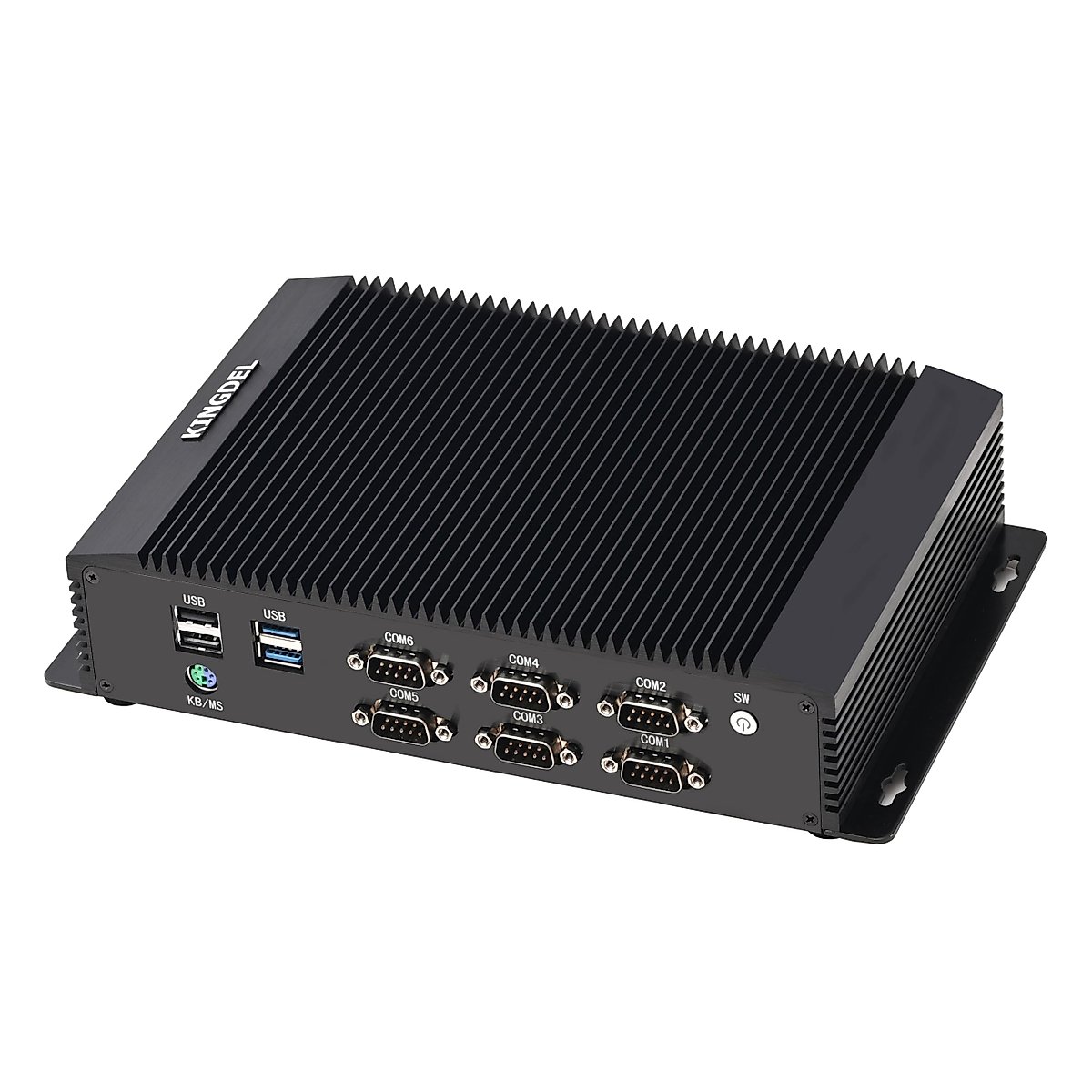 KINGDEL i5 8th Gen. CPU Desktop Computer, Office Computer with 8GB RAM, 128GB SSD, 6xCOM, 4xUSB 3.0, 4xUSB 2.0, 2xLAN, GPIO, HD Port, VGA, Fanless