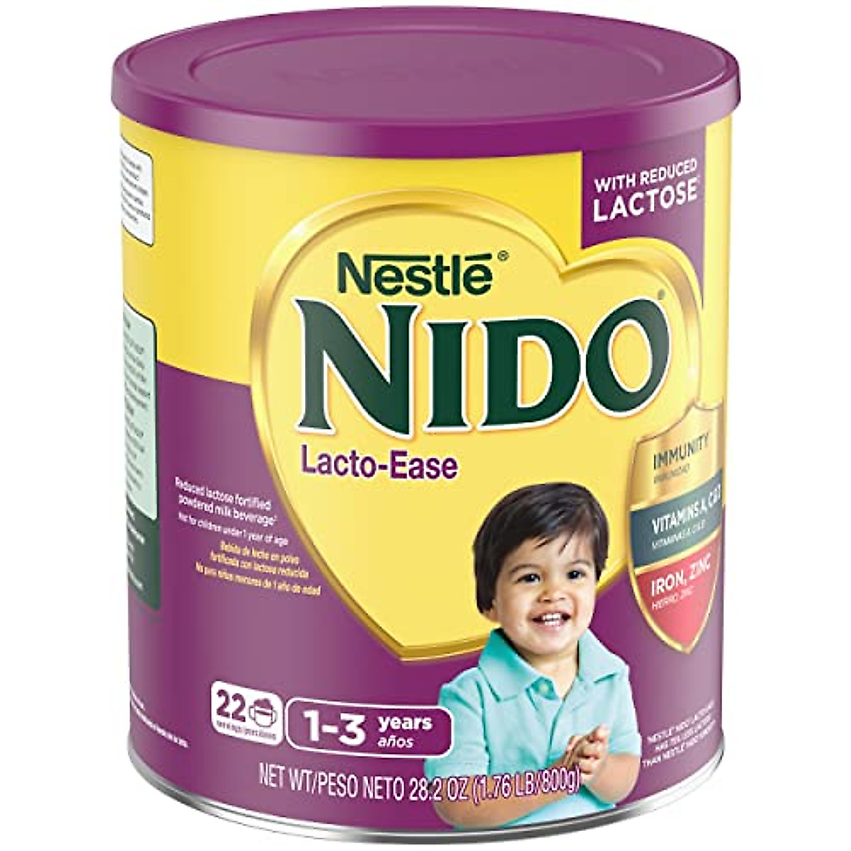Nestle NIDO Lacto-Ease Toddler Powdered Milk Beverage - 28.2 Oz Canister - Toddler Drink Mix