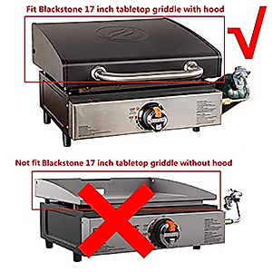 ZBXFCSH Heavy Duty Grill Cover for Blackstone 17 Inch Camp Chef Griddle with The Hood, 600D Heavy Duty Cover - Heighten