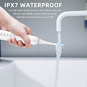 POTICO Sonic Electric Toothbrush for Adult with 8 Duponts Brush Heads, 5Modes, 2 Min Smart Timer, IPX7 Waterproof, Rechargeable Toothbrushes, Charge Lasts for 90 Days use