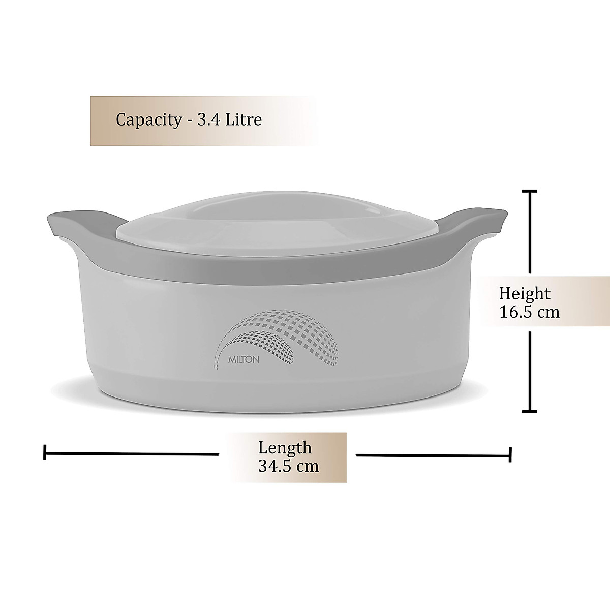 Milton New Marvel 3500 Inner Steel Casserole, 3400 ml, Brown