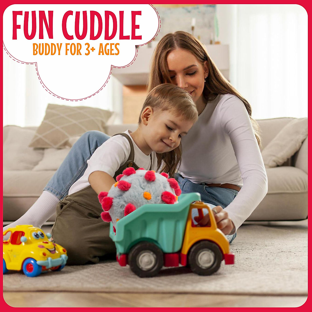 COVID-19 Educational Super Soft Microbe Plush - 10'' Inch Size - Novelty Plushy Toy - SARS-CoV-2 Molecule Stuffed Animal, Gray