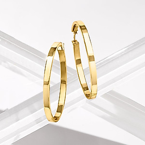 Ross-Simons Italian 14kt Yellow Gold Squared-Edge Hoop Earrings