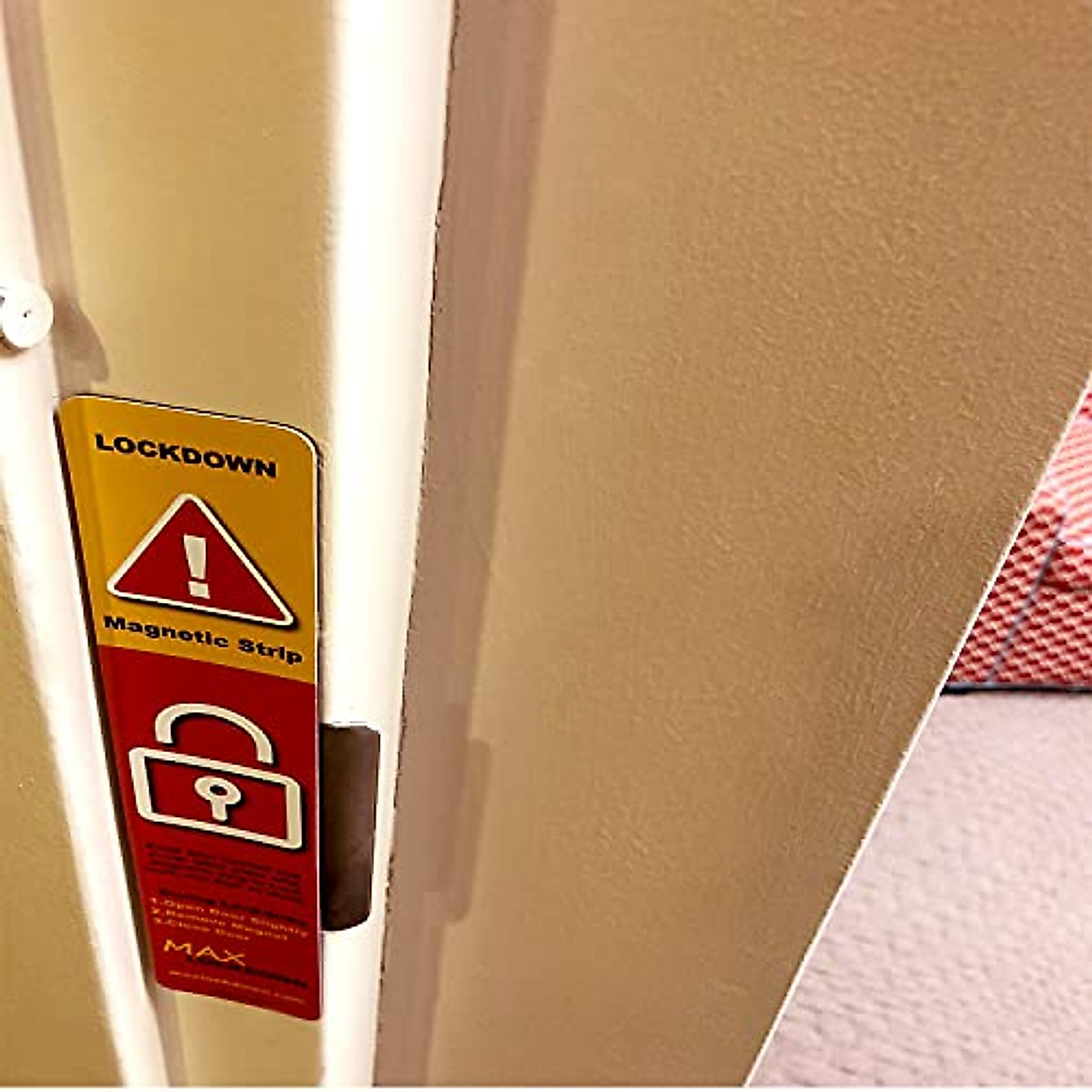 10 Pack Lockdown Magnetic Strips for School lockdowns or Office Emergency Full Size Easy and Quick Way to Lock Door in an Event of a Lockdown or an Emergency.