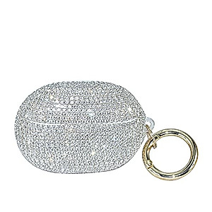 New in 2021 Apple Beats Studio Buds Case Sparkly Diamond Beats Studio Buds Case with Keychain, Shockproof Protective Premium Bling Rhinestone Cover Skin for Beats Studio Buds Charging Case
