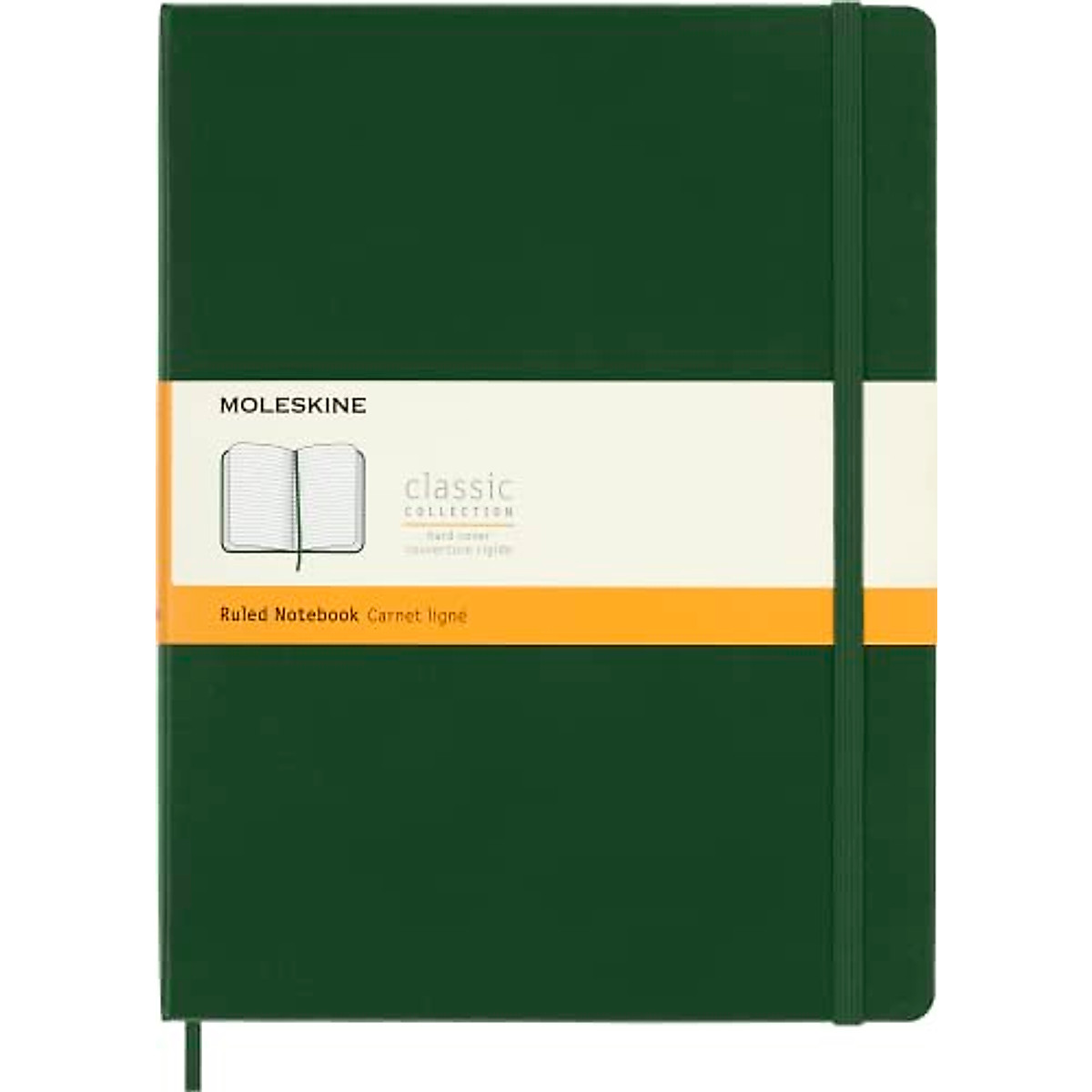 Moleskine Notebook, Extra Large, Ruled, Myrtle Green, Hard Cover (7.5 x 9.75)