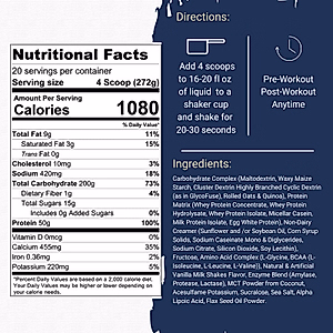 Gaspari Nutrition Real Mass, Advanced Weight Gainer, High Protein, Gycofuse Carbs, and Creatine Monohydrate, Modern Formulation for Mass (12 Pounds, Vanilla Milkshake)