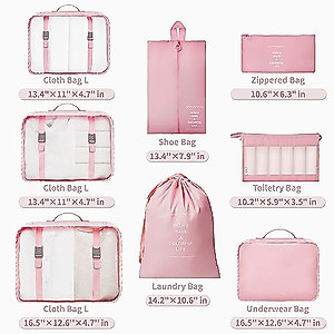 GRANNY SAYS Bundle of 3-Pack Organizing Baskets for Shelves & 8-Pack Suitcase Organizer Bags Set