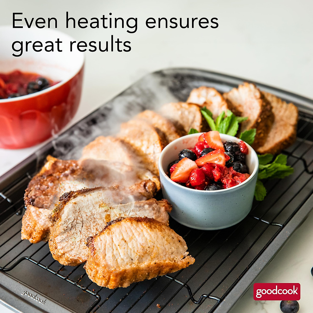 GoodCook 15" x 10.5" Premium Nonstick Carbon Steel Crispy Bacon Multipurpose Baking Pan Set