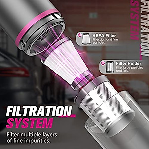 BSRCO Handheld Vacuum Cordless, 8K Pa Powerful Portable Vacuum for Car, Rechargeable 3-in-1 Mini Cleaner with 2-Speed for Home, Office and Pet Hair, Purple