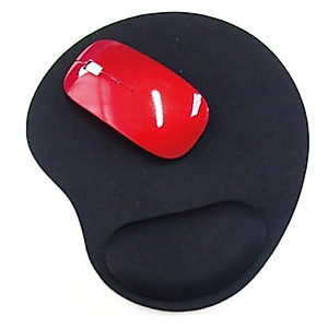 Bimor Mousepads Mouse Pad with Wrist Rest Support, Gel Mouse Pads with Non-Slip PU Base, Pain Relief Memory Foam Mousepad for Laptop PC, Cute Office Supplies Desk Accessories Jet Black