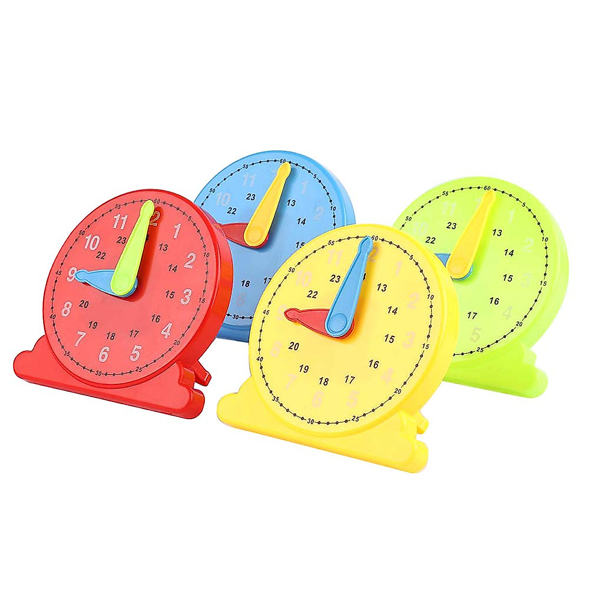 Gsdviyh36 12/24 Hours Montessori Student Learning Clock Time Teacher for Kids Children, Easy to Read, Not Easy to Broken, Punctual Timing Random Color