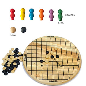 TOWO Wooden Chinese Checkers and Gobang (Five in a Row) 2 in 1 Board Game - Chinese Chequers Family Board Games for Kids and Adults- Wooden Toys for 6 Years Old