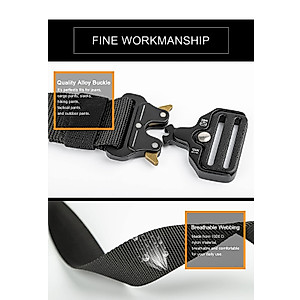 Ｋｉｒａ　Ｓｕｔｓｕ Mens Tactical Belt Work Belts For Men 1.5" Nylon Web Tactical Belt with Automatic Slide Buckle