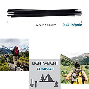 Pre-Assembled Aluminum Tent Pole 12ft 1.4in 8.5mm, Lightweight Tent Poles Replacement, BRILLIANCE4U 7001 T6 Tent Rod, Outer Dia. 0.33" 1 Pole Pack