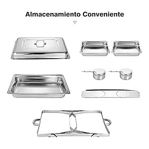 Buffet Warmer Server 2 Tray Chafing Dish Buffet Set Stainless Steel Food Warmer for Hotel Restaurant Parties Wedding Banquet Events